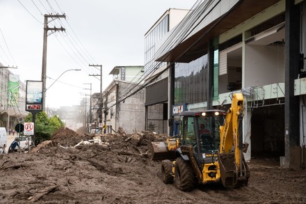 Construction Machine Clears Silt Road Petropolis Editorial Stock Photo ...