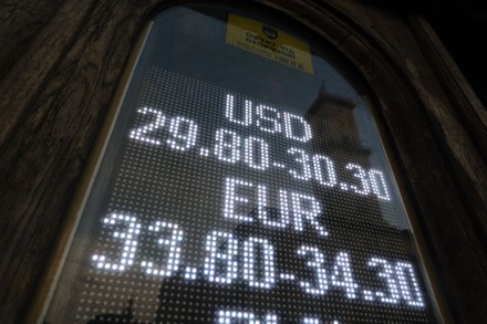Sign Displaying Conversion Rates Currency Exchange Editorial Stock ...