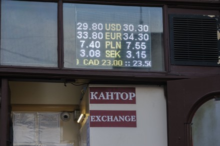 Sign Displaying Conversion Rates Currency Exchange Editorial Stock ...