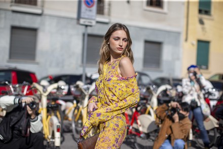 Street Style Outside Etro Editorial Stock Photo - Stock Image ...