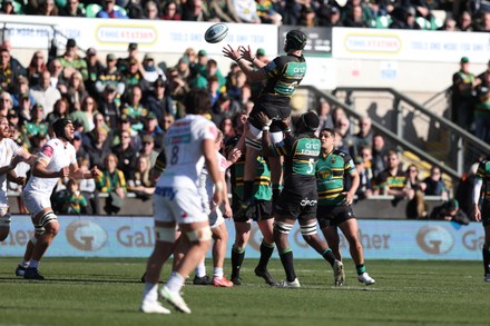 Northampton Saints Prop Emmanuel Iyogun Drives Editorial Stock Photo ...