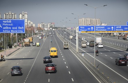 Traffic On Delhi Meerut Expressway On Editorial Stock Photo - Stock ...