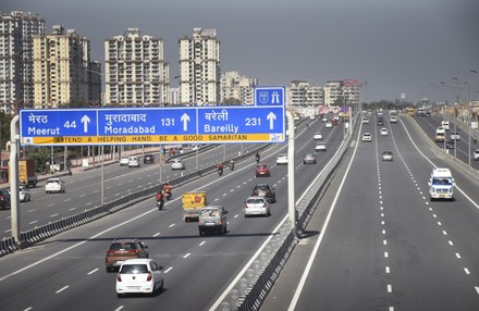 Traffic On Delhi Meerut Expressway On Editorial Stock Photo - Stock ...