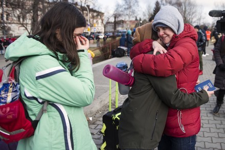 People Seen Crying While Hugging After Editorial Stock Photo - Stock ...