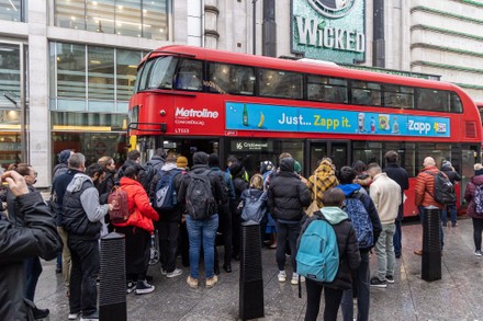 Large Queues Formed Bus Stops Victoria Editorial Stock Photo - Stock ...