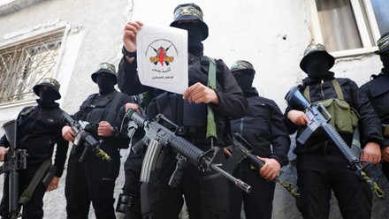 Palestinian Militants Alquds Brigades Armed Wing Editorial Stock Photo ...