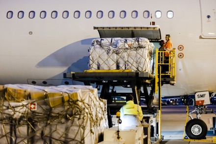 Worker Load Relief Supplies Swiss Humanitarian Editorial Stock Photo ...