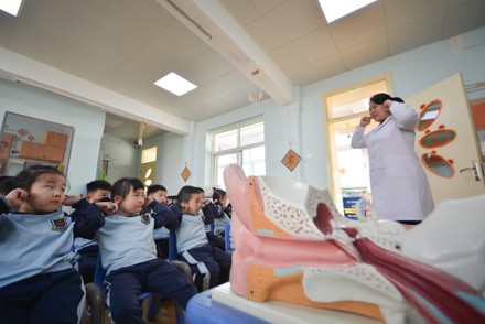 Children Learn Earprotecting Tips Kindergarten Handan Editorial Stock ...