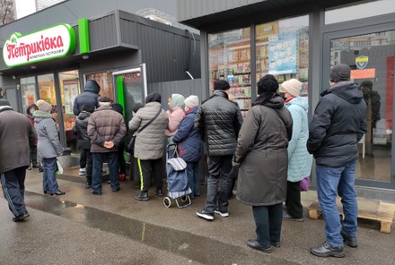 People Stand Line Grocery Store Kyiv Editorial Stock Photo - Stock ...