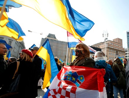Croatian Citizens Protest Against Russias Invasion Editorial Stock ...