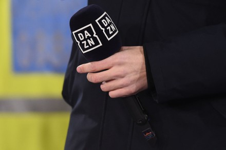 Dazn Branded Microphone Held By Pitchside Editorial Stock Photo - Stock ...