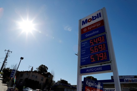 Exxonmobil Gasoline Station Price Sign Oakland Editorial Stock Photo ...