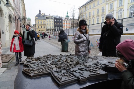 People Look Map Lviv Editorial Stock Photo - Stock Image | Shutterstock
