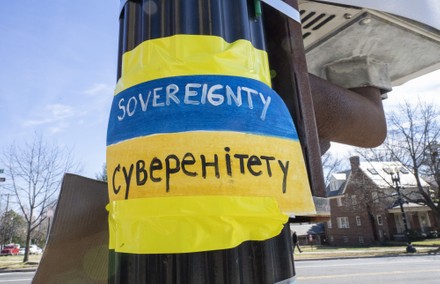 Proukrainian Sign Adorns Lamp Post Front Editorial Stock Photo - Stock ...