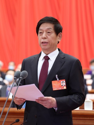 Li Zhanshu Delivers Speech While Presiding Editorial Stock Photo ...