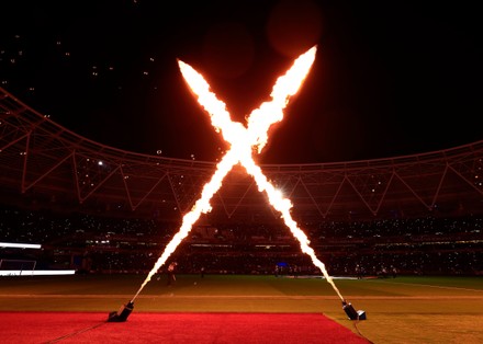 Pyro Flames Displaying Iron Before Kick Editorial Stock Photo - Stock ...