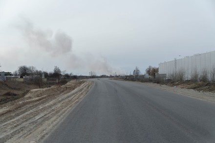 Checkpoint Nearby The Town Of Zorya, Kyiv, Ukraine - 12 Mar 2022 Stock ...