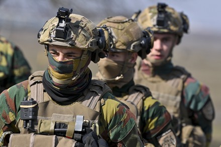 Belgian Soldiers Pictured During Visit Belgian Editorial Stock Photo ...