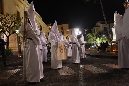 Traditiona Holy week Good Friday procession in Sorrento Italy - 19 Apr ...