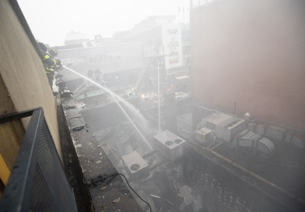 Fire Fighters Work Extinguish Fire Commercial Editorial Stock Photo ...