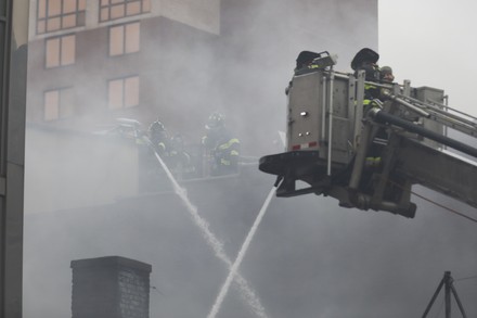 Fire Fighters Work Extinguish Fire Commercial Editorial Stock Photo ...