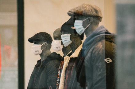 Medical Face Masks Seen On Mannequinns Editorial Stock Photo - Stock ...