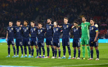 Scotland Players Line National Anthem Hampden Editorial Stock Photo ...