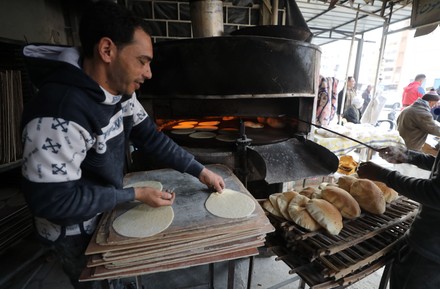 Egyptian Baker Arranges Bread Bakery Arish Editorial Stock Photo ...