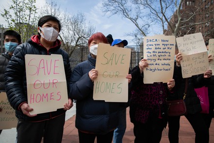 Protesters Hold Signs Against Displacement During Editorial Stock Photo ...
