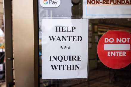 Help Wanted Sign On Window Hardware Editorial Stock Photo - Stock Image ...