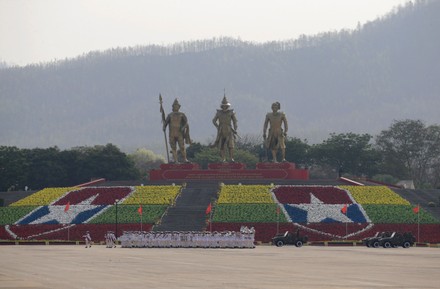 Myanmar Fighter Jets Perform During Parade Editorial Stock Photo ...