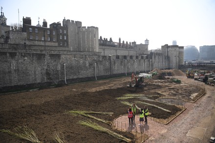 Workers Redesign Moat They Work On Editorial Stock Photo - Stock Image ...