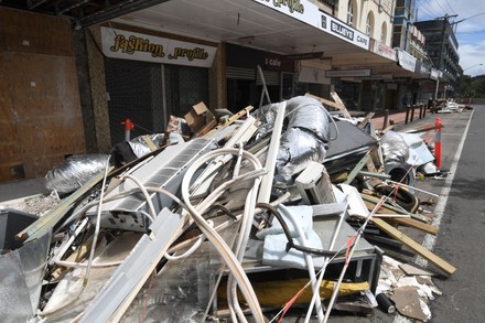 Debris Lines Street Flood Damaged Business Editorial Stock Photo ...