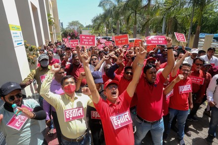 Protesters Chant Slogans While Holding Placards Editorial Stock Photo ...