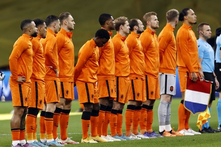 Players Netherlands Line International Friendly Soccer Editorial Stock ...