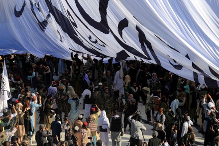 Taliban Attend Ceremony Hoist Largest Flag Editorial Stock Photo ...
