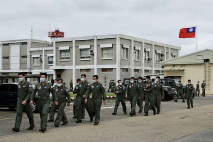 Taiwanese Air Force Pilots Listen During Editorial Stock Photo - Stock ...