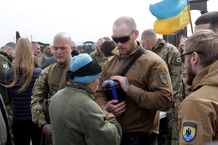 Fighter of Azov regiment Denys Kotenko buried in Dnipro, Ukraine - 31 Mar 2022 Stock Pictures ...