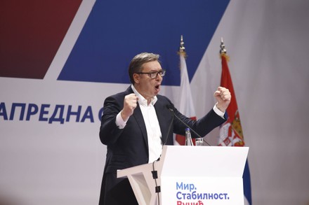 Current Serbian President Aleksandar Vucic Speaks Editorial Stock Photo ...