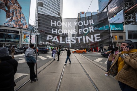 Protestors Hold Large Honk Your Horns Editorial Stock Photo - Stock ...