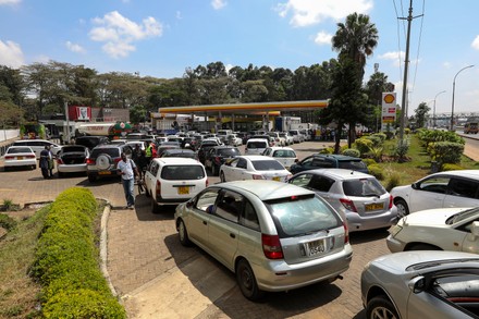 Kenyan Motorists Queue Fuel Gas Station Editorial Stock Photo - Stock ...