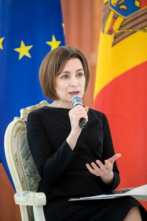 Moldovas President Maia Sandu Speaks Press Editorial Stock Photo ...