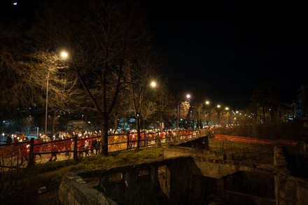 Torchlight Procession Returns Laquila Mark Longest Editorial Stock ...