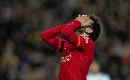 Liverpools Mohamed Salah Looks Dejected After Editorial Stock Photo ...