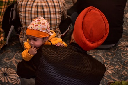 Sikh Devotee Holds His Baby During Editorial Stock Photo - Stock Image ...