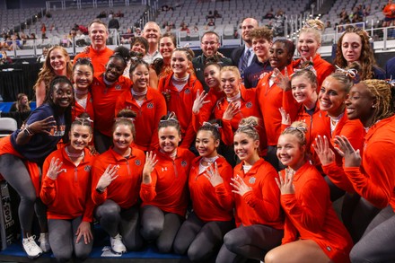 Auburn Womens Gymnastics Team Celebrates Advancing Editorial Stock ...