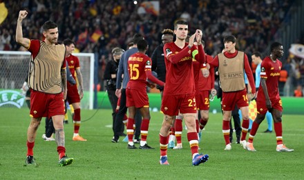 Romas Players Celebrates After Uefa Conference Editorial Stock Photo ...