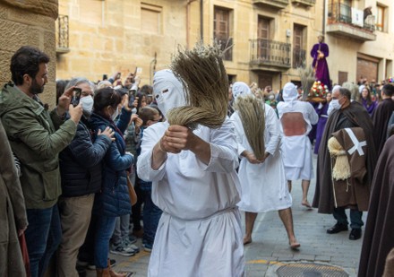 Hooded People Scourge Themselves During Religious Editorial Stock Photo ...