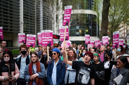 Crowd Protesters Gathered Outside Home Office Editorial Stock Photo ...