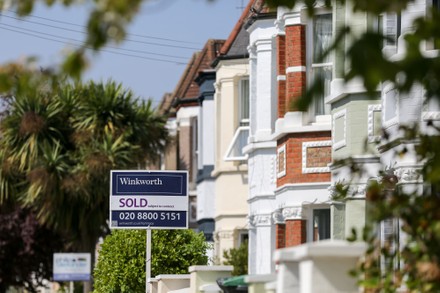 Sold Estate Agent Board Sign Erected Editorial Stock Photo - Stock ...